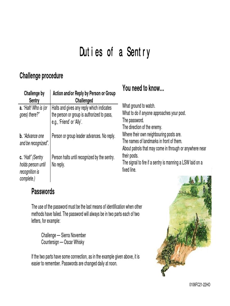 Duties of A Sentry: Challenge Procedure You Need To Know | PDF