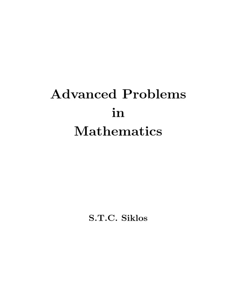 Advanced Mathematics Problem Set | PDF