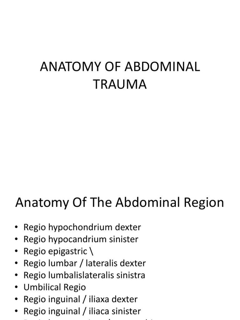 Anatomy of Abdominal Trauma | PDF | Abdomen