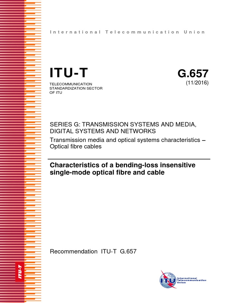 Recomendación UIT-T G.657 - 2017 | PDF | Optical Fiber | Dispersion ...