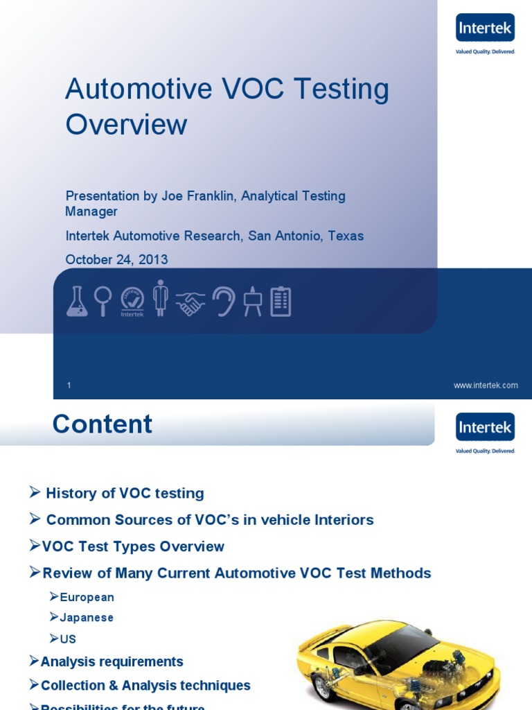 Intertek - Automotive VOC Testing Overview | PDF | Volatile Organic ...