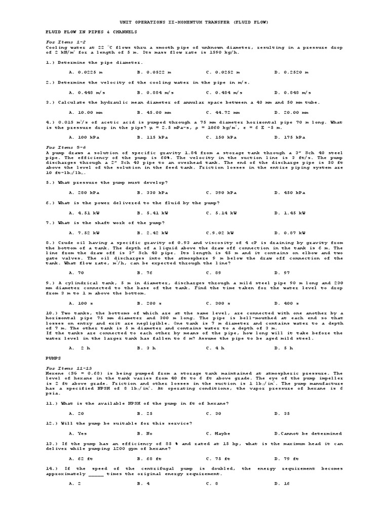 Unit Operations II | PDF | Pump | Phases Of Matter Unit Operations II | PDF | Pump | Phases Of Matter