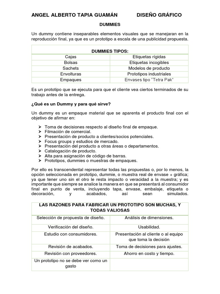 Dummies | PDF | Producto (Negocio) | Diseño