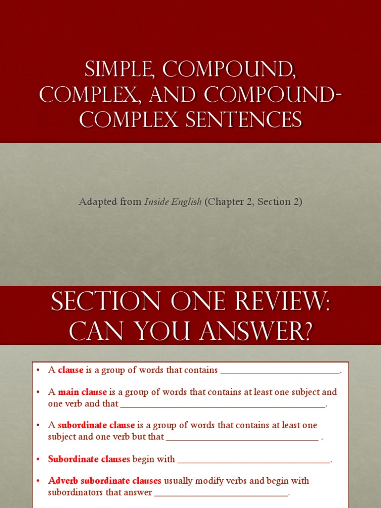 Chapter 2 Section 2 Sentence Patterns | PDF | Verb | Subject (Grammar)
