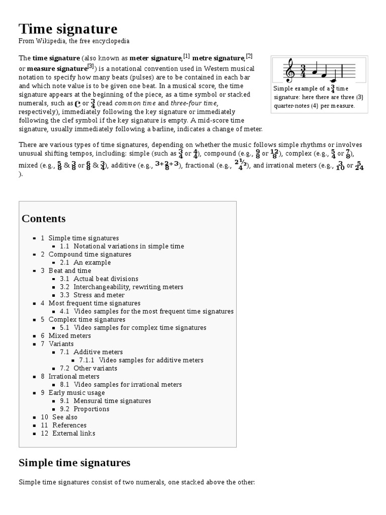 Time Signature | Download Free PDF | Rhythm And Meter | Notation