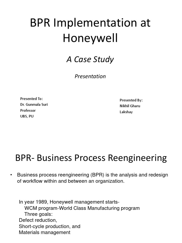 BPR Implementation at Honeywell: A Case Study | PDF