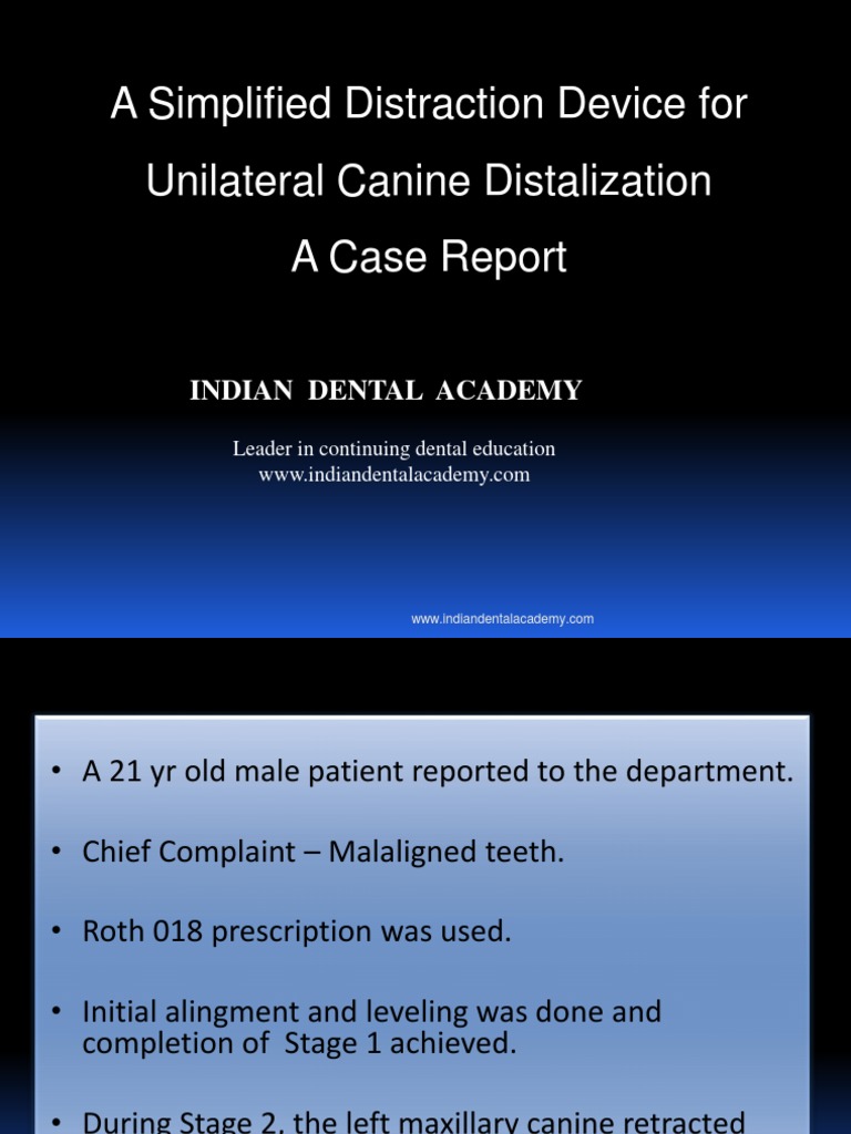 Unilateral Canine Distaliser Orthodontic Courses by Indian Dental ...