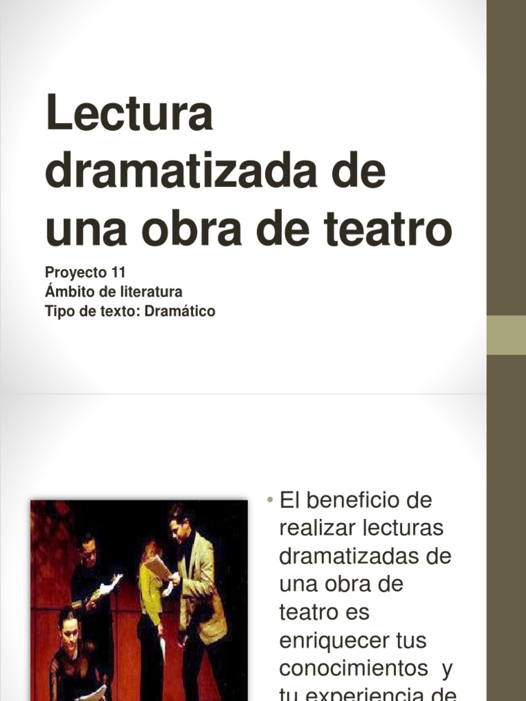 Lectura Dramatizada de Teatro: Guía Completa | PDF | Teatro | Lectura ...