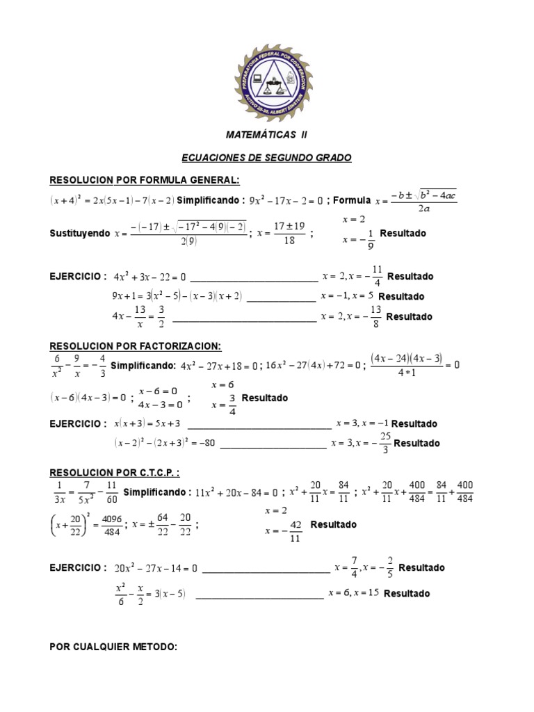 Ec de Segundo Grado | Descargar gratis PDF | Triángulo | Circulo