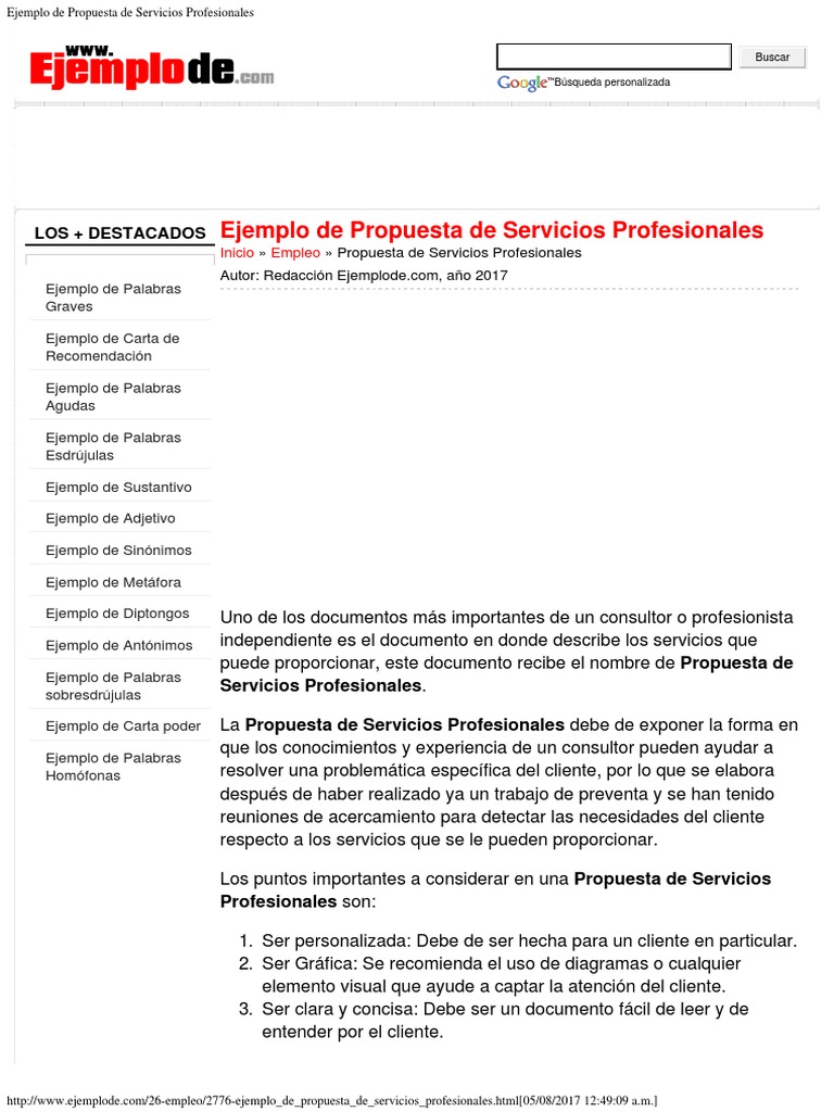 Ejemplos De Propuestas De Servicios Las 10 Mejores Plantillas De