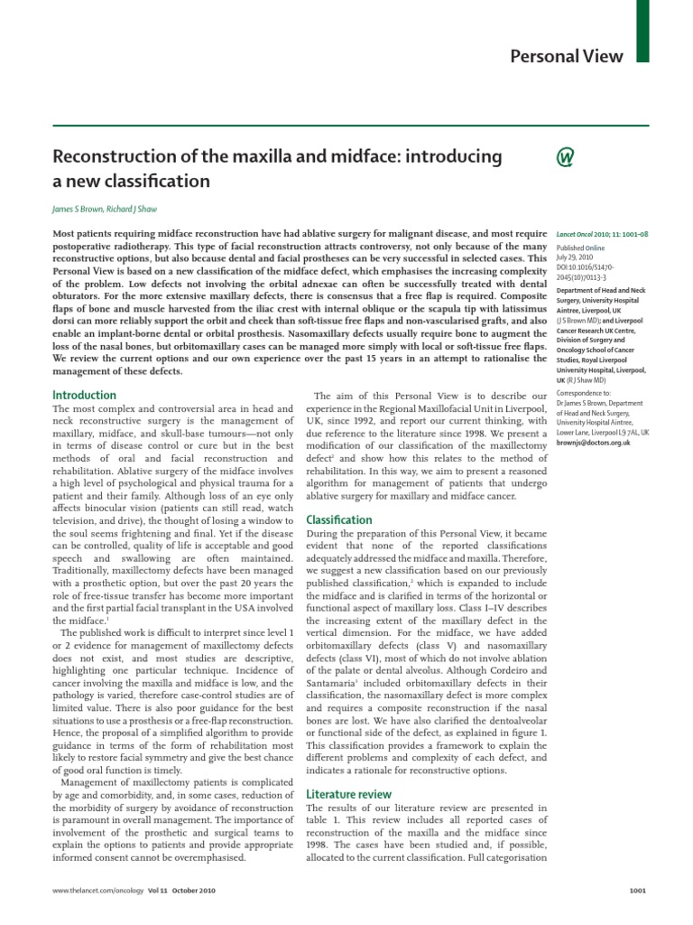 2010 Brown. Reconstruction of The Maxilla and Midface. Introducing A ...