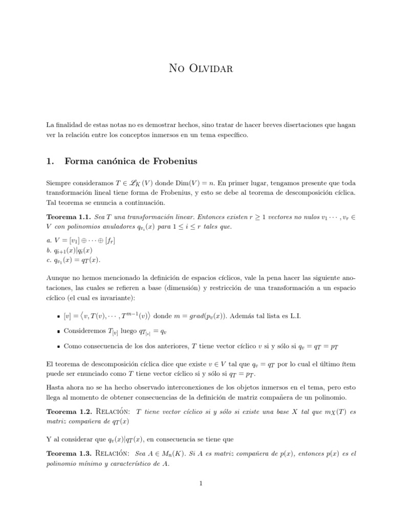 Forma Canónica de Jordan | PDF | Matriz (Matemáticas) | Valores propios ...
