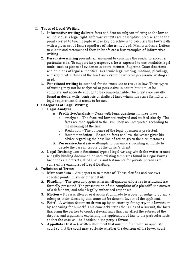 Legal Writing | PDF | Brief (Law) | Lawsuit