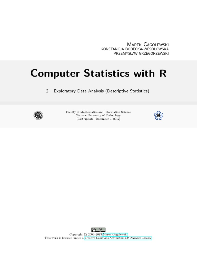 Computer Statistics With R: 2. Exploratory Data Analysis (Descriptive ...