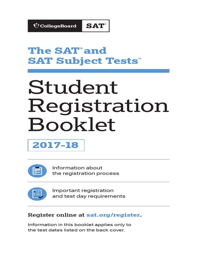 PDF Sat Registration Booklet Students | PDF | Sat | Test (Assessment)