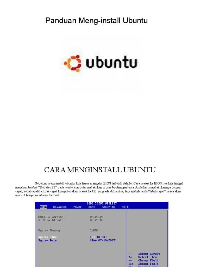 Cara Menginstall Ubuntu | PDF