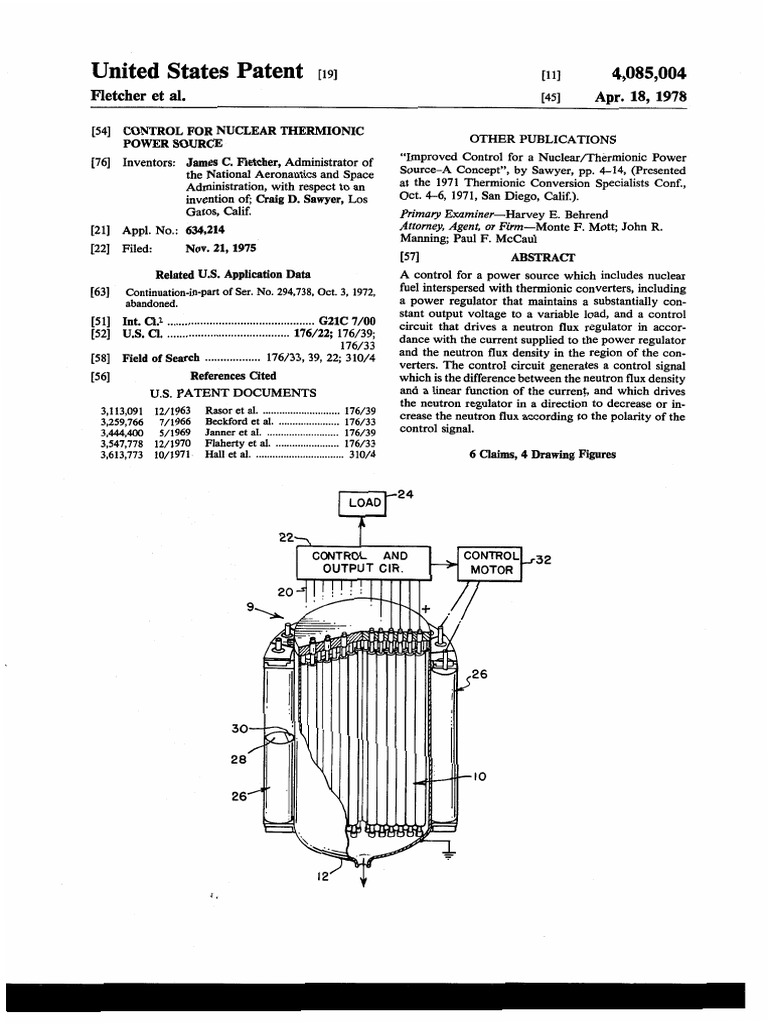 United States Patent: Fletcher | PDF | Nuclear Reactor | Nuclear Fuel