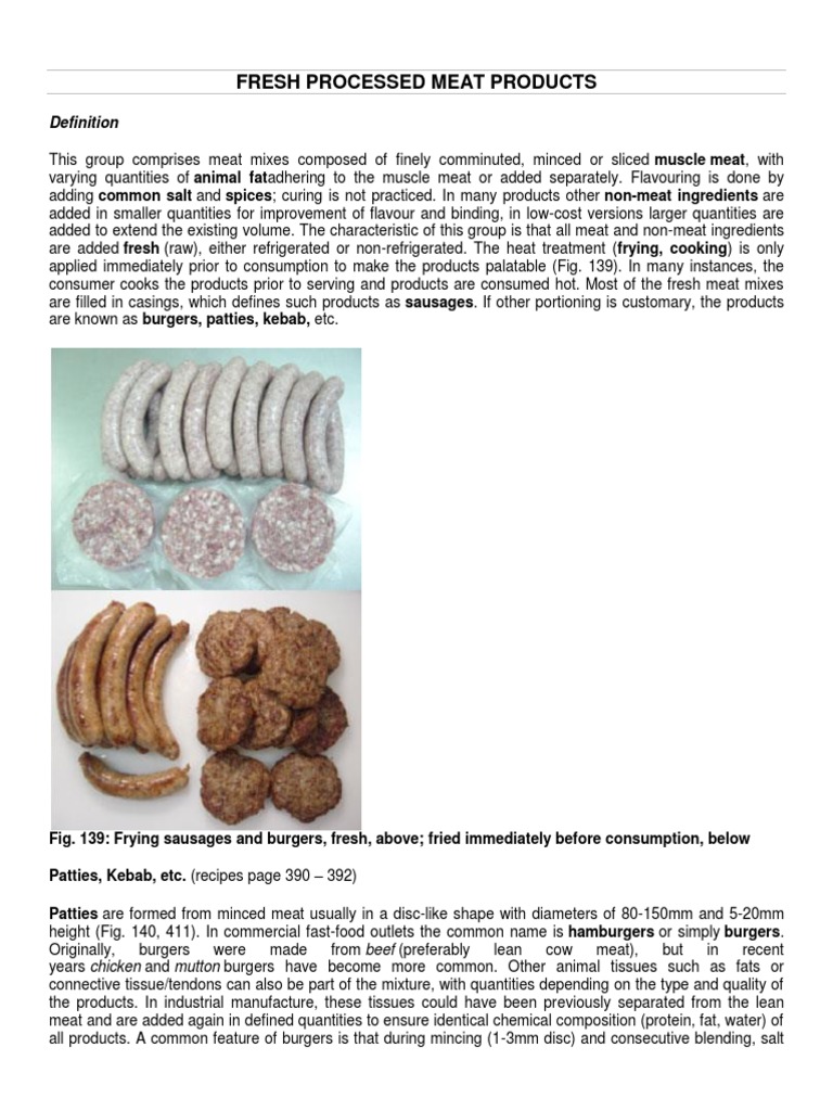 Fresh Processed Meat Products | PDF | Sausage | Kebab