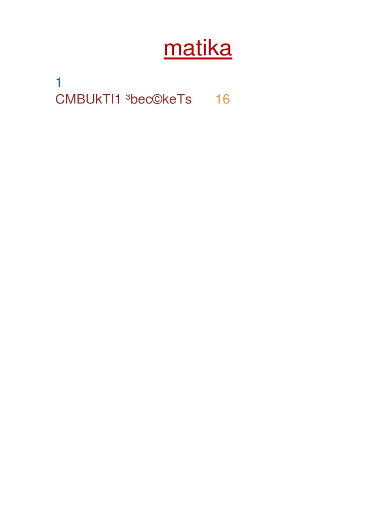 Matika: Cmbukti1 Bec©Kets | PDF