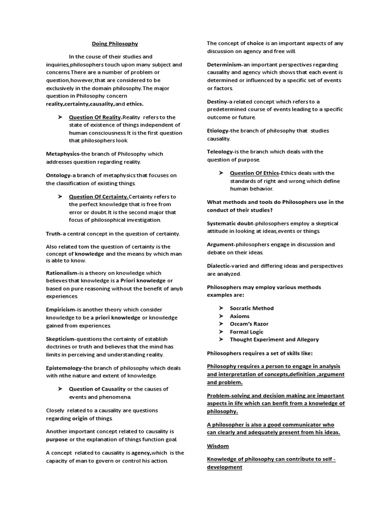 Doing Philosophy | PDF | Causality | Reality