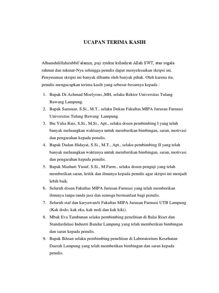 Ucapan Terima Kasih | PDF