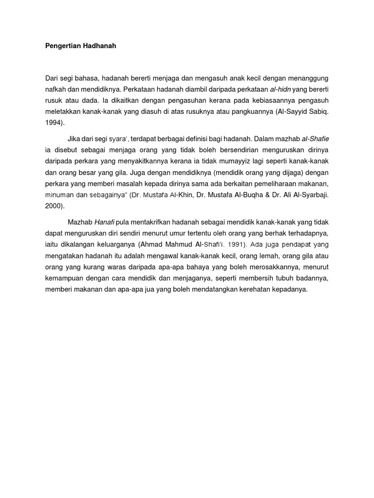 Pengertian Hadhanah | PDF