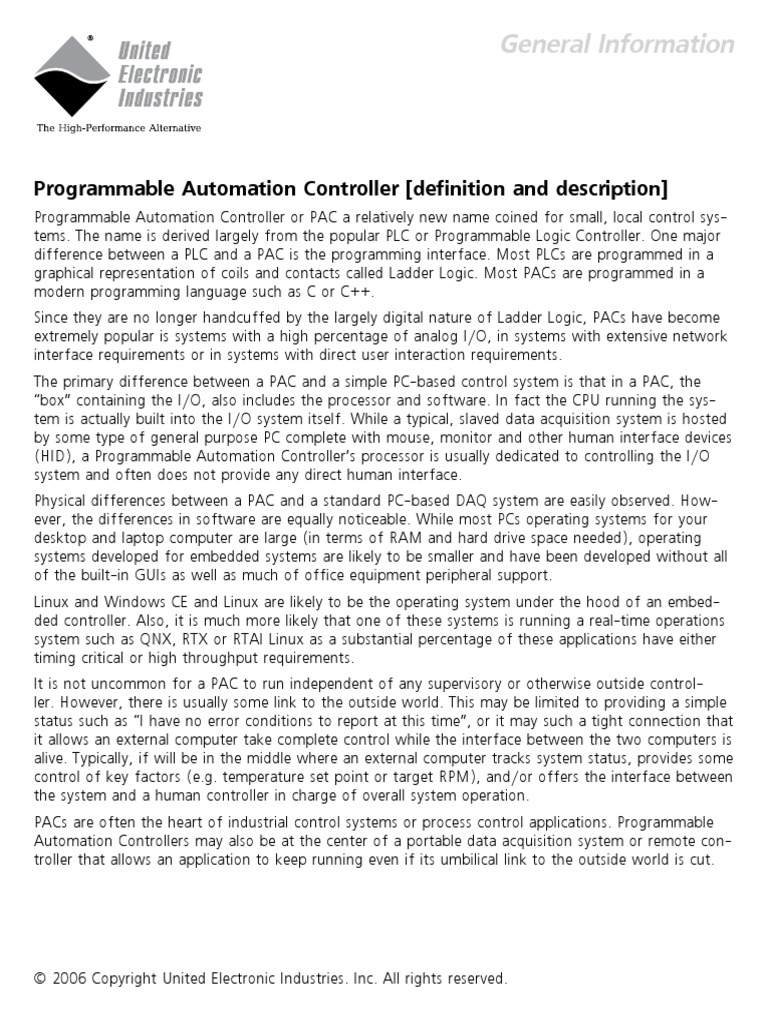 Pengertian PAC | PDF | Programmable Logic Controller | Graphical User Interfaces