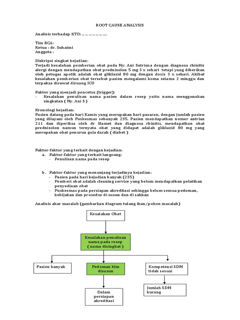 Contoh Form Fmea Dan Rca Sederhana | PDF