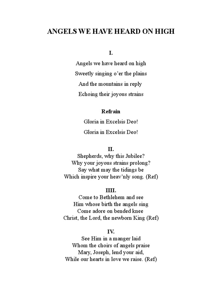 Angels We Have Heard On High | PDF