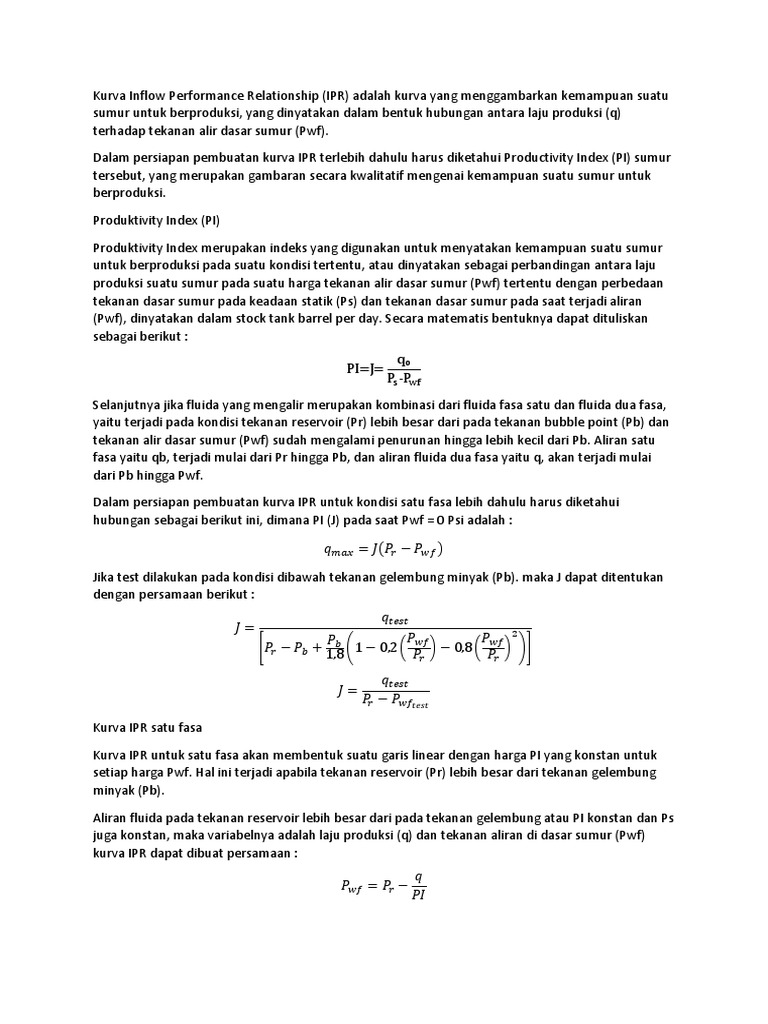 Kurva Inflow Performance Relationship | PDF