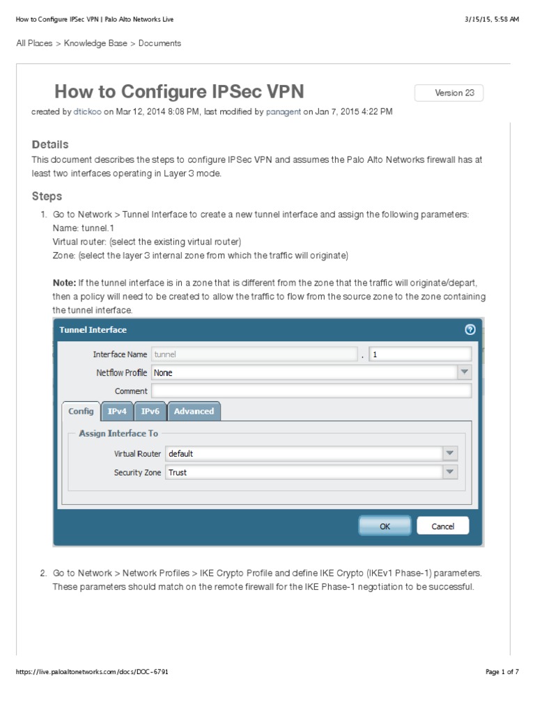 How to Configure IPSec VPN Palo Alto Networks Live | Virtual Private ...