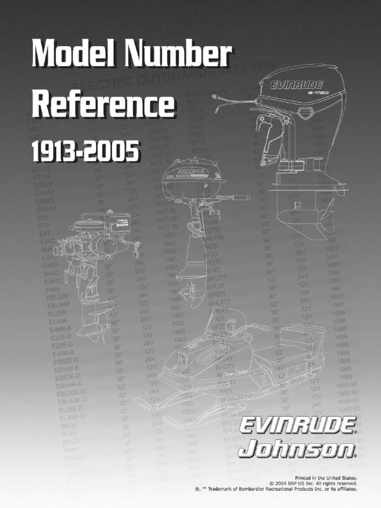 Evinrude-Johnson Model Number Guide 1913-2005 5006145 - EN PDF | PDF ...
