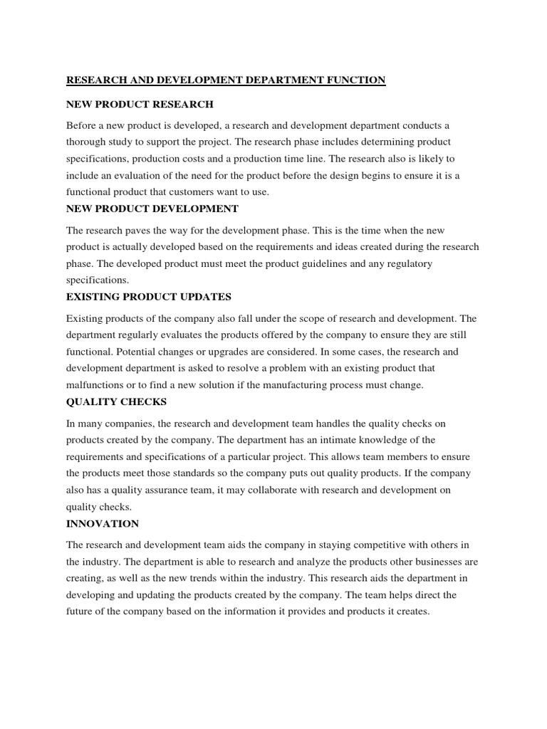 An Overview of the Key Functions and Responsibilities of a Research and ...