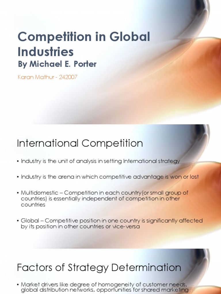 Competition in Global Industries | PDF | Competitive Advantage ...