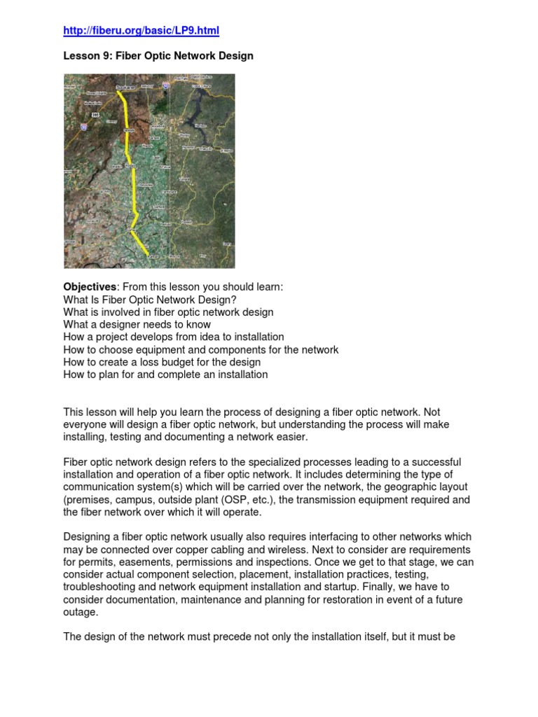 Fiber Optic Network Design | PDF | Optical Fiber | Quiz