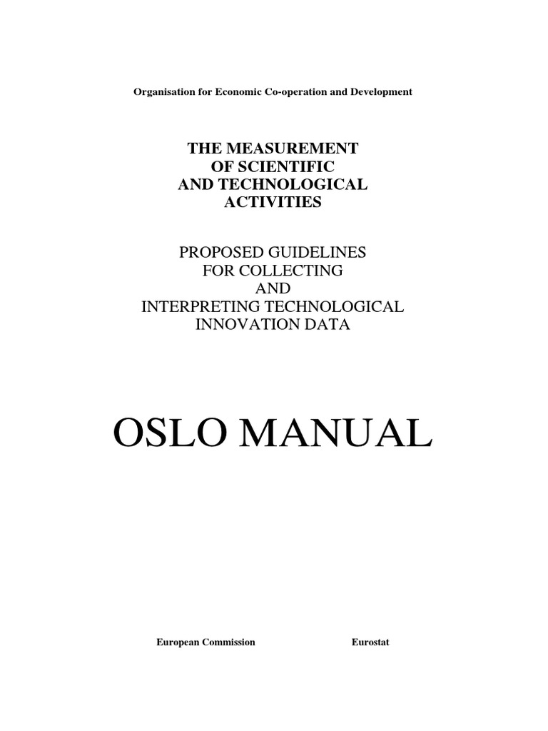 Oslo Manual Pdf Pdf Innovation Survey Methodology