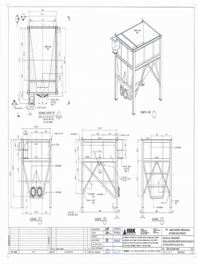 IMK-33-M-014 - A-Sag Mill Discharge Hopper 33-HP-001 & 33-CH-011-Bottom ...