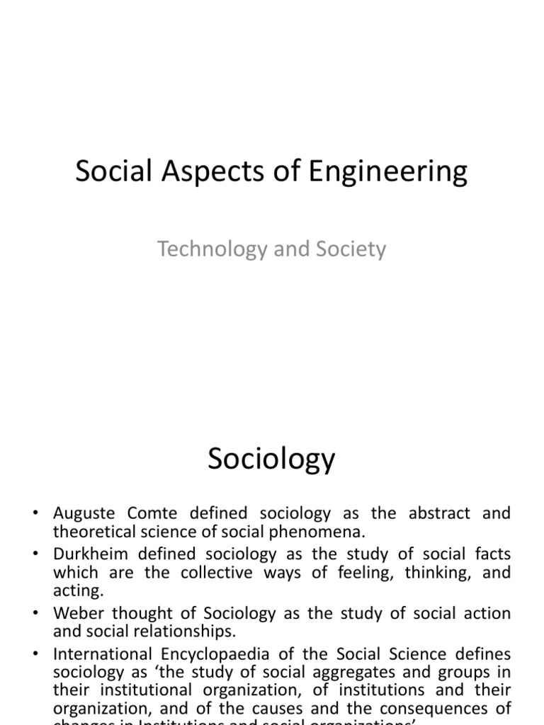 Social Aspects of Engineering | PDF | Social Science | Sociology