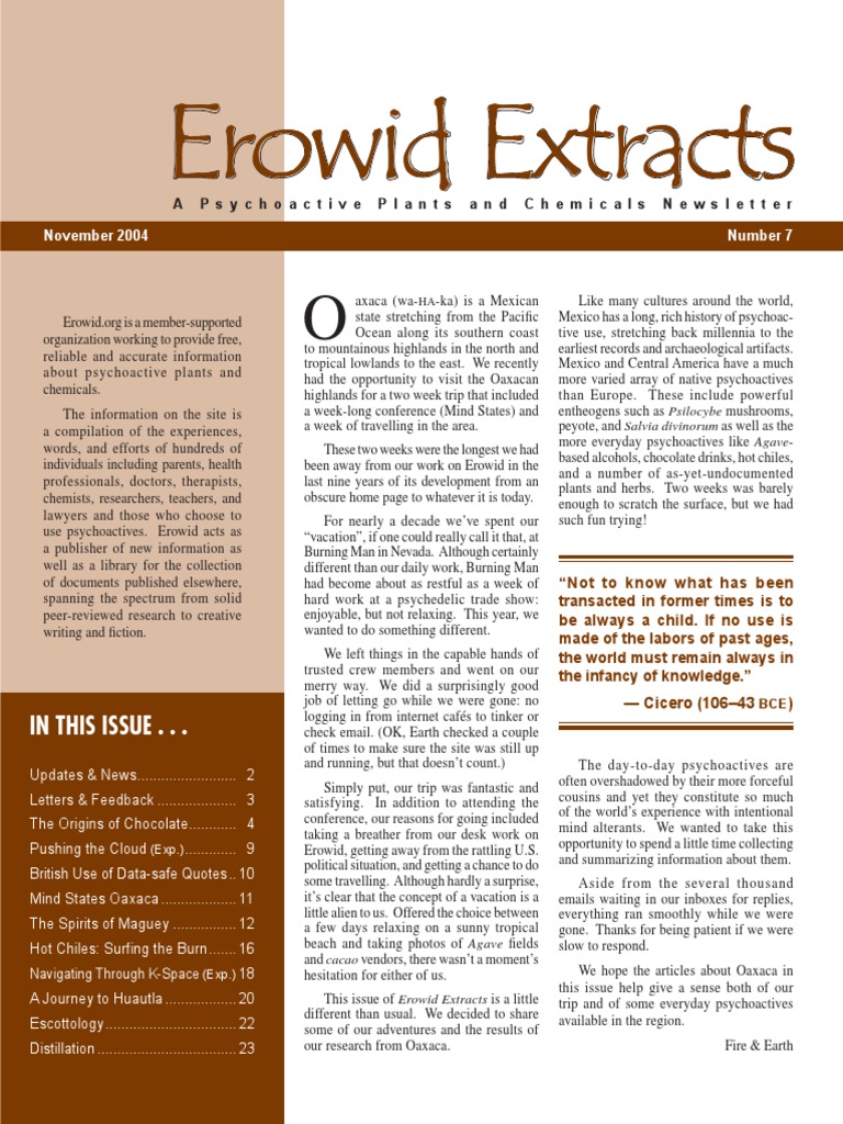 Erowid Extracts - Issue 7 - Erowid | PDF | Chocolate | Cocoa Bean