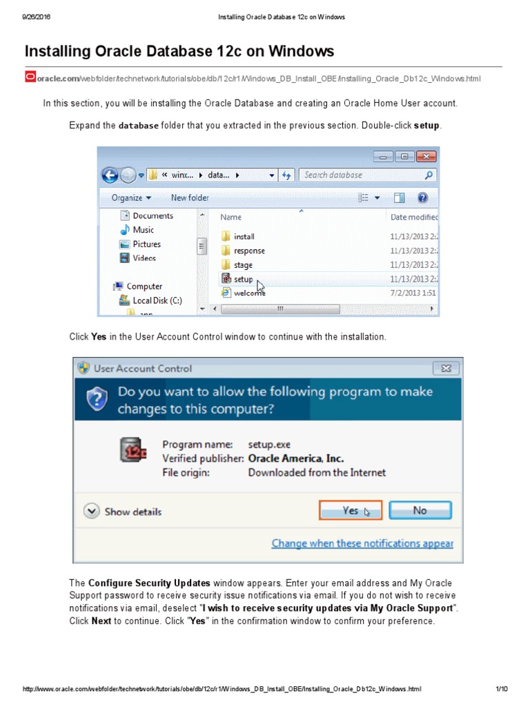 sTEP BY STEP Installing Oracle Database On Windows PDF | PDF | Oracle Database | Microsoft Windows