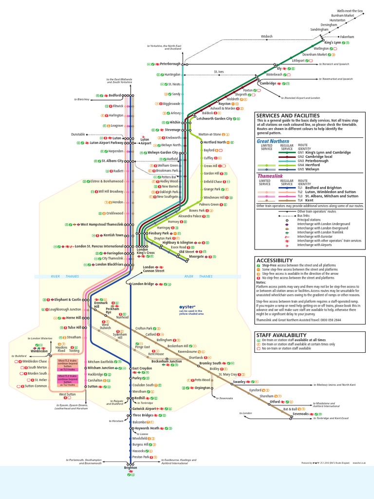 Great Northern and Thameslink Route Map | PDF | Transportation ...