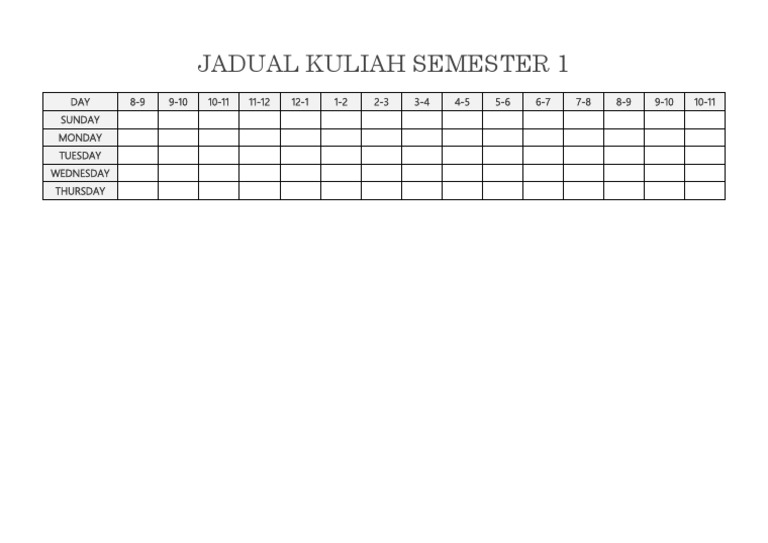 Jadual Kuliah Pdf