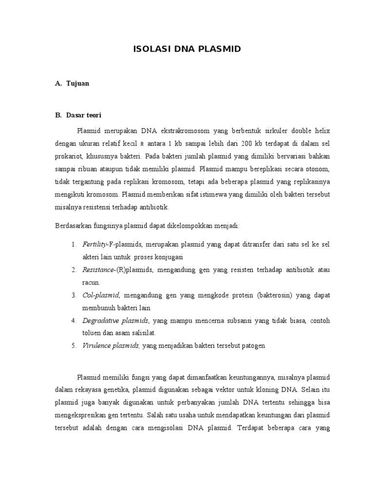 Isolasi Dna Plasmid | PDF