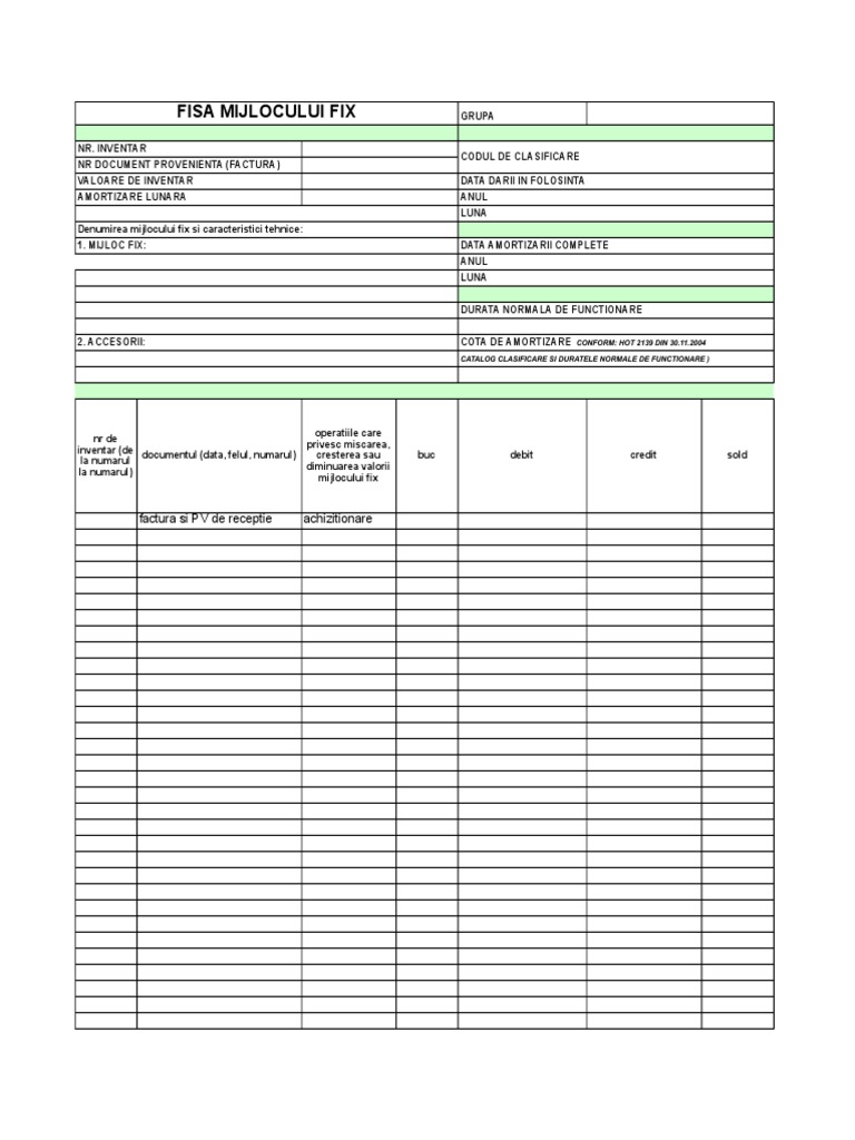 Fisa Mijlocului Fix | PDF