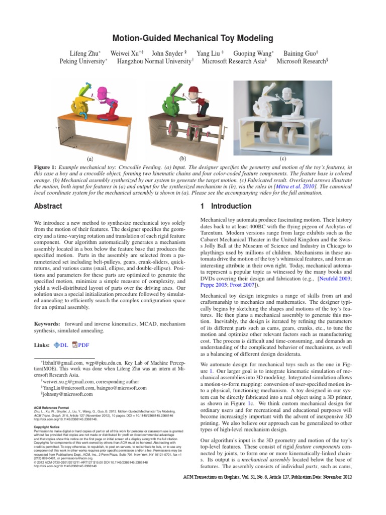 Mechanical Toy | PDF | Kinematics | Ellipse