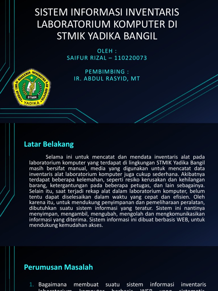 Sistem Inventaris Lab STMIK Yadika | PDF