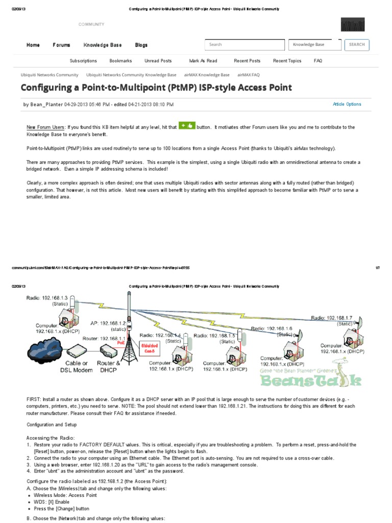 Configuring A Point-To-Multipoint (PTMP) ISP-style Access Point ...