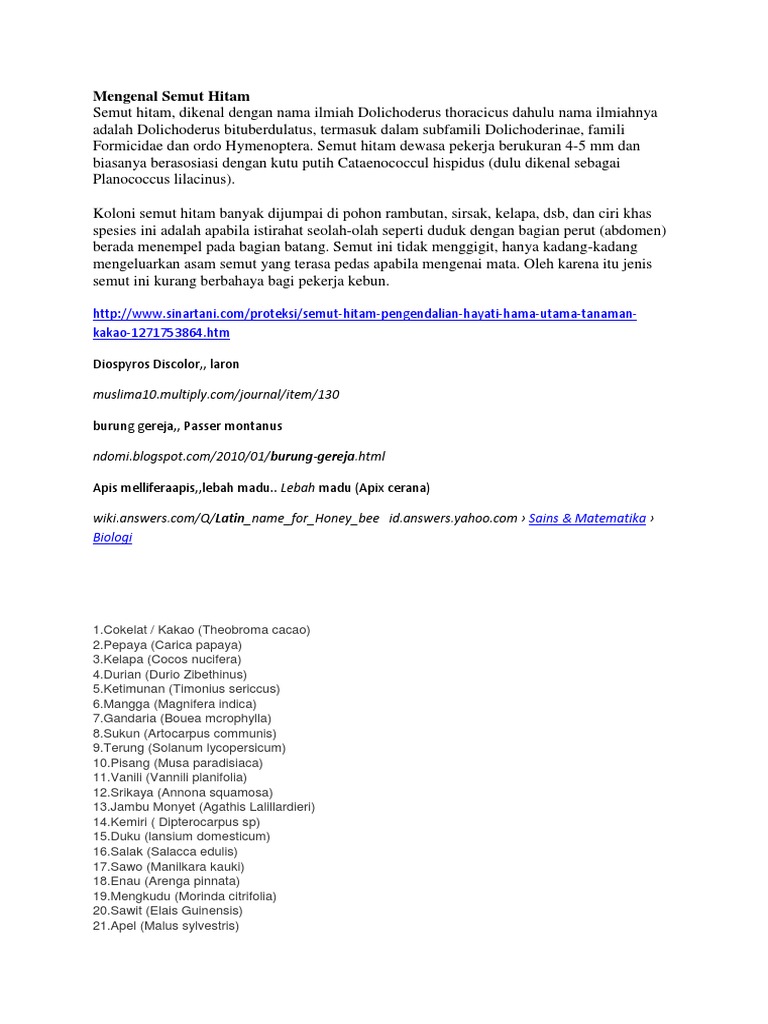 Mengenal Semut Hitam | PDF