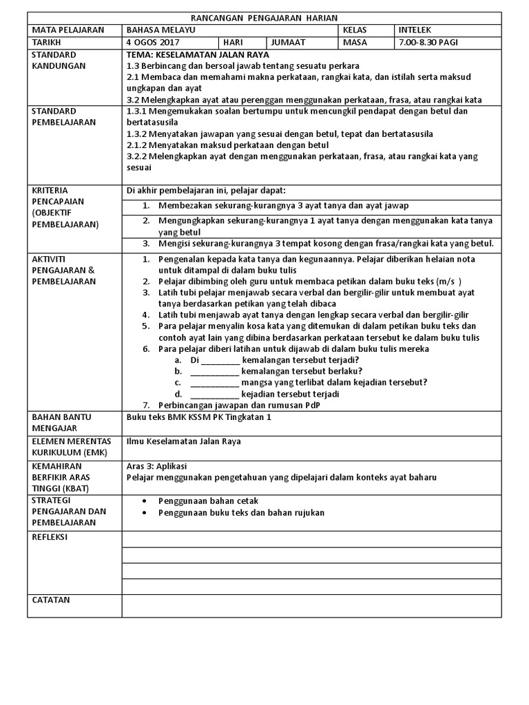 RPH BMK Pendidikan Khas Sekolah Menengah | PDF