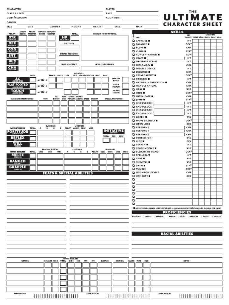 D&D Character Sheet - Ultimate Character Sheet | PDF